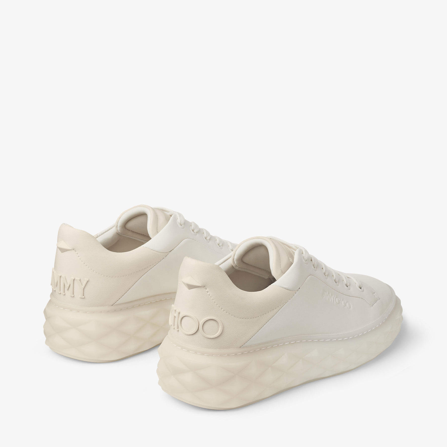 Diamond Maxi/F II|Latte Leather Trainer| JIMMY CHOO US