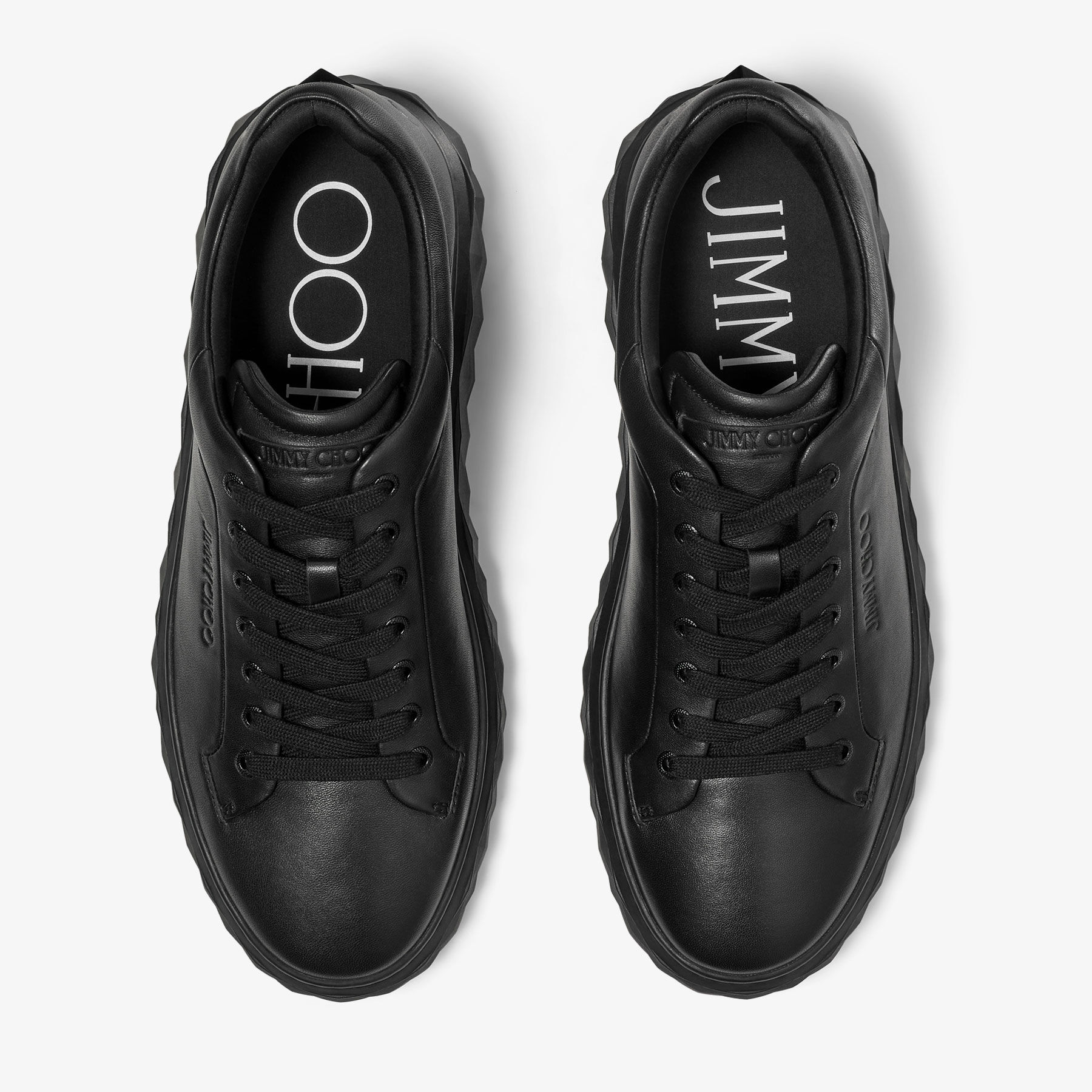 Diamond Maxi/M |Black Nappa Leather Trainer| JIMMY CHOO US