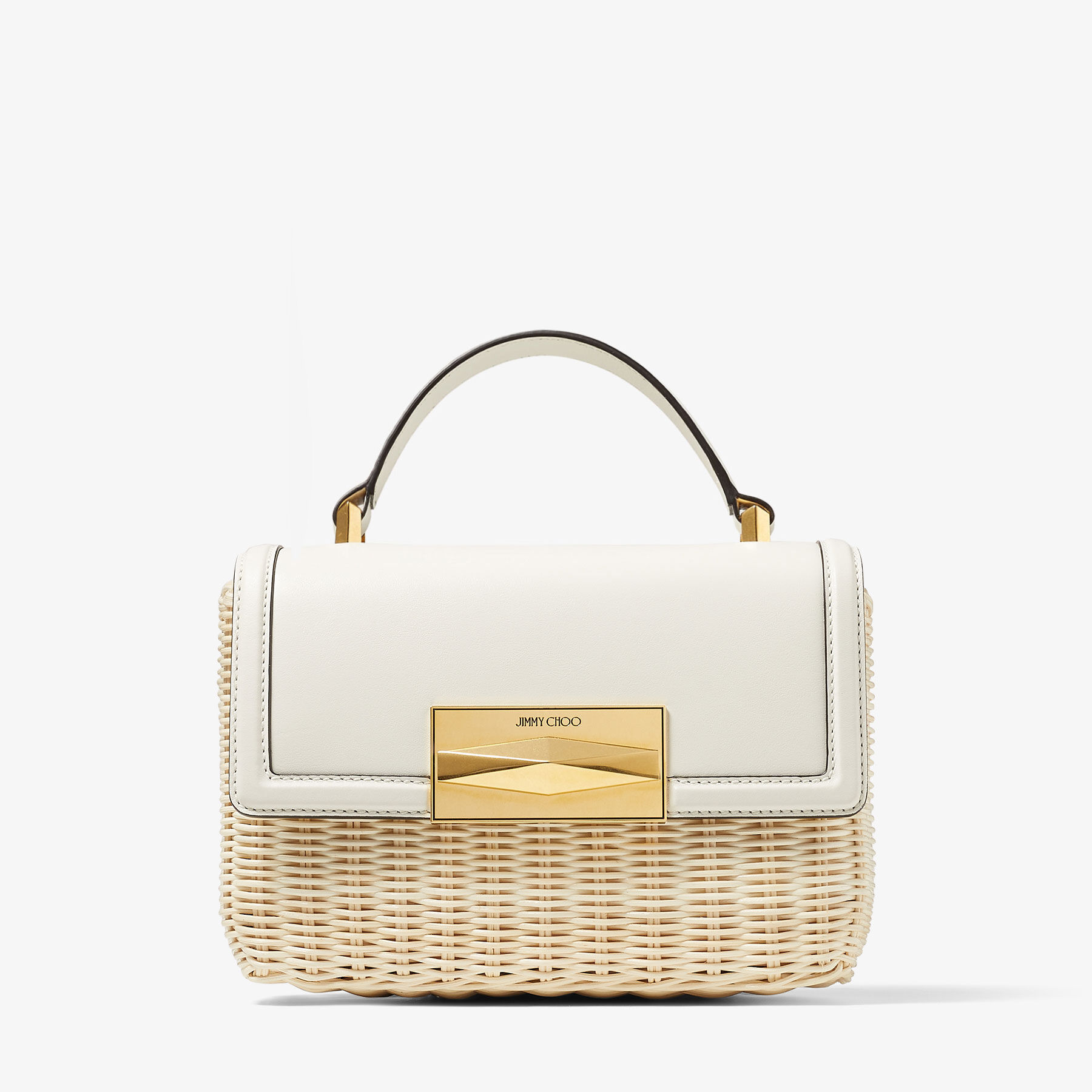 Diamond Top Handle | Natural/Latte Wicker and Leather Top Handle Bag ...