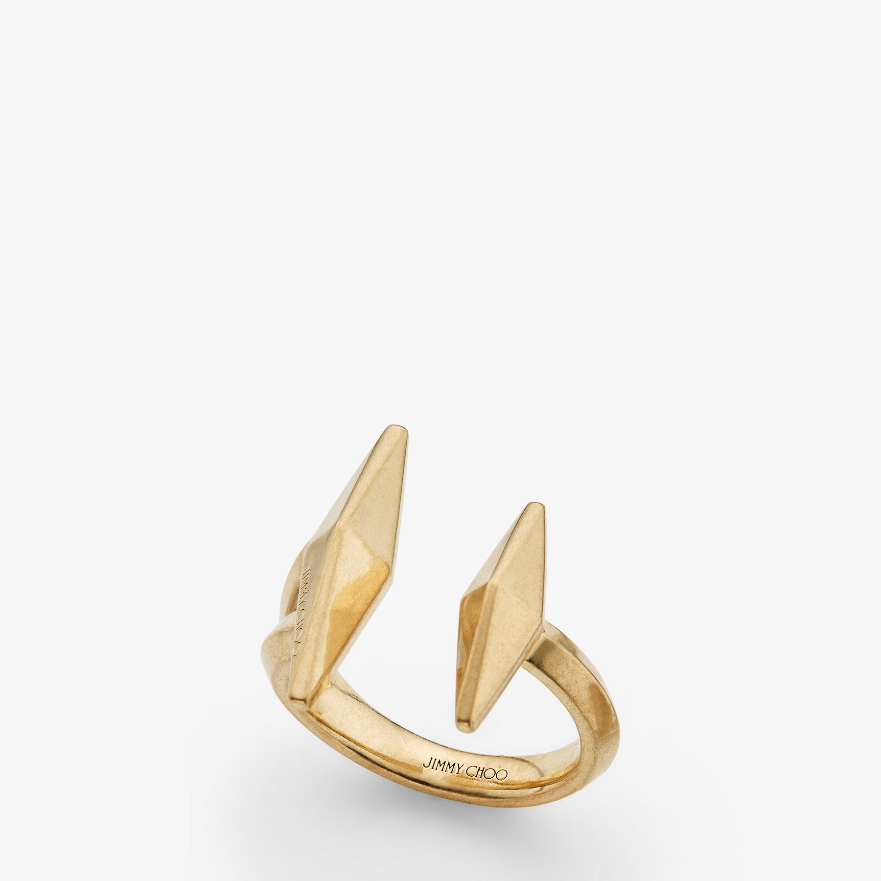 Double Diamond Ring| Silver Finish Rings| JIMMY CHOO