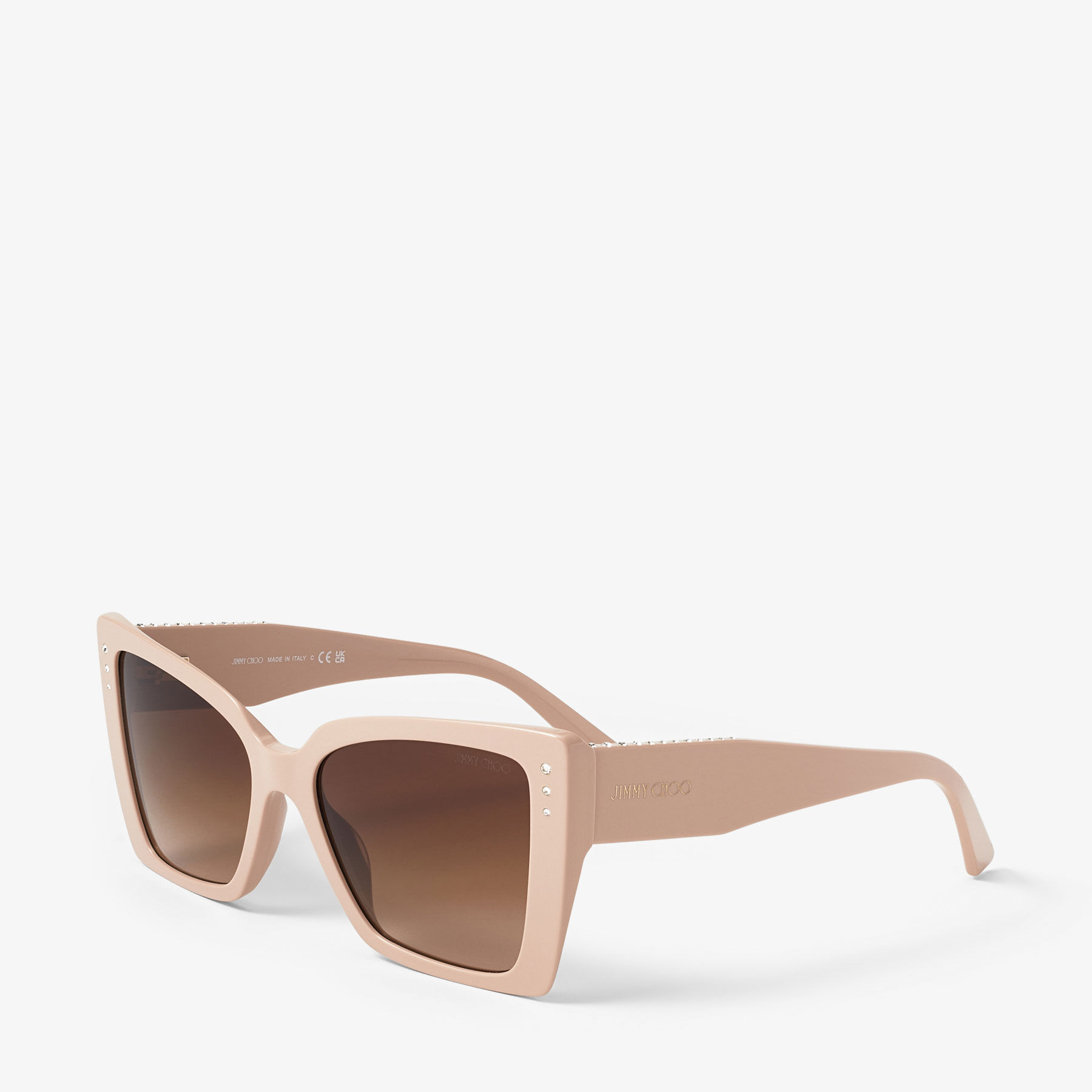 Lorea | Beige Butterfly Frame Sunglasses | JIMMY CHOO