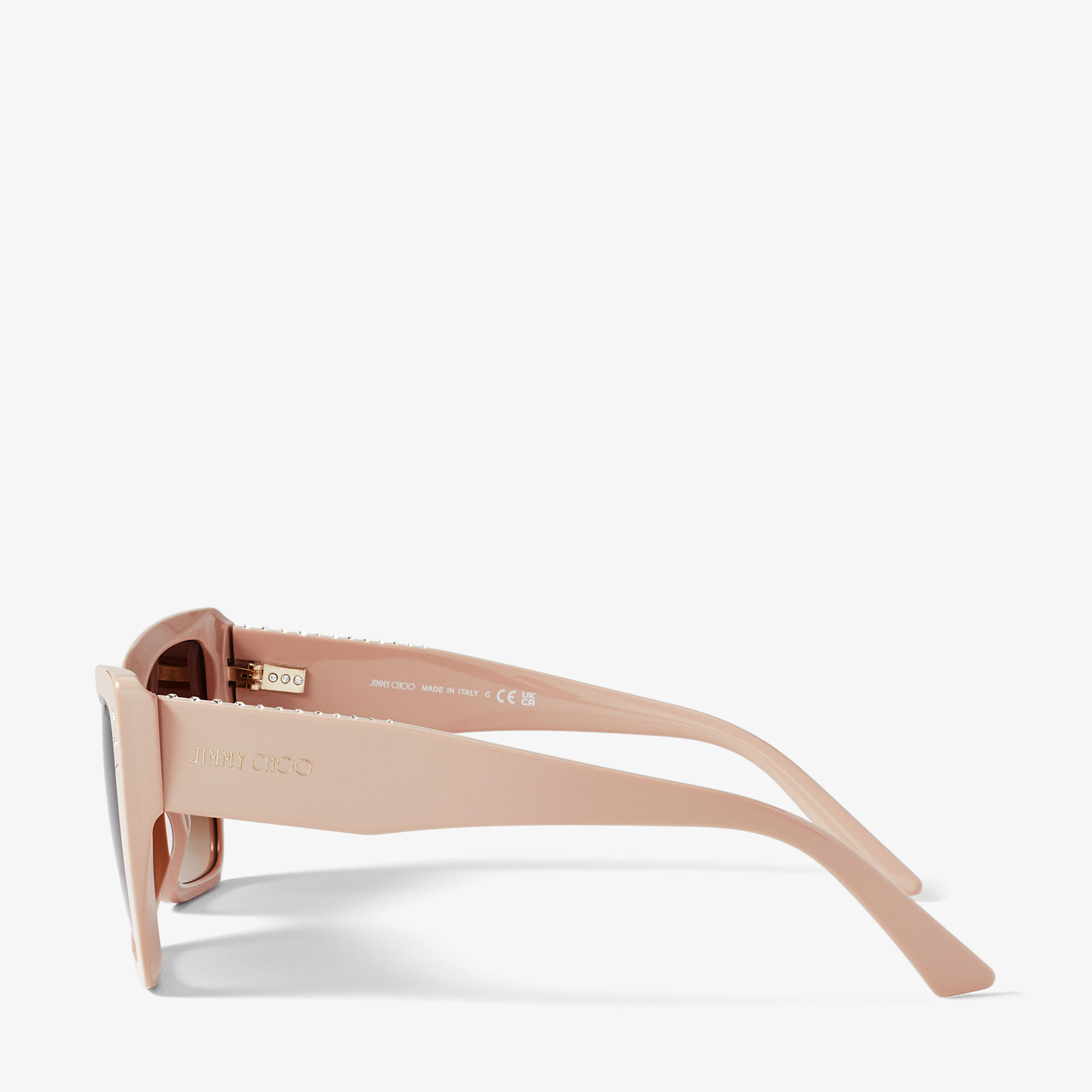 Lorea | Beige Butterfly Frame Sunglasses | JIMMY CHOO
