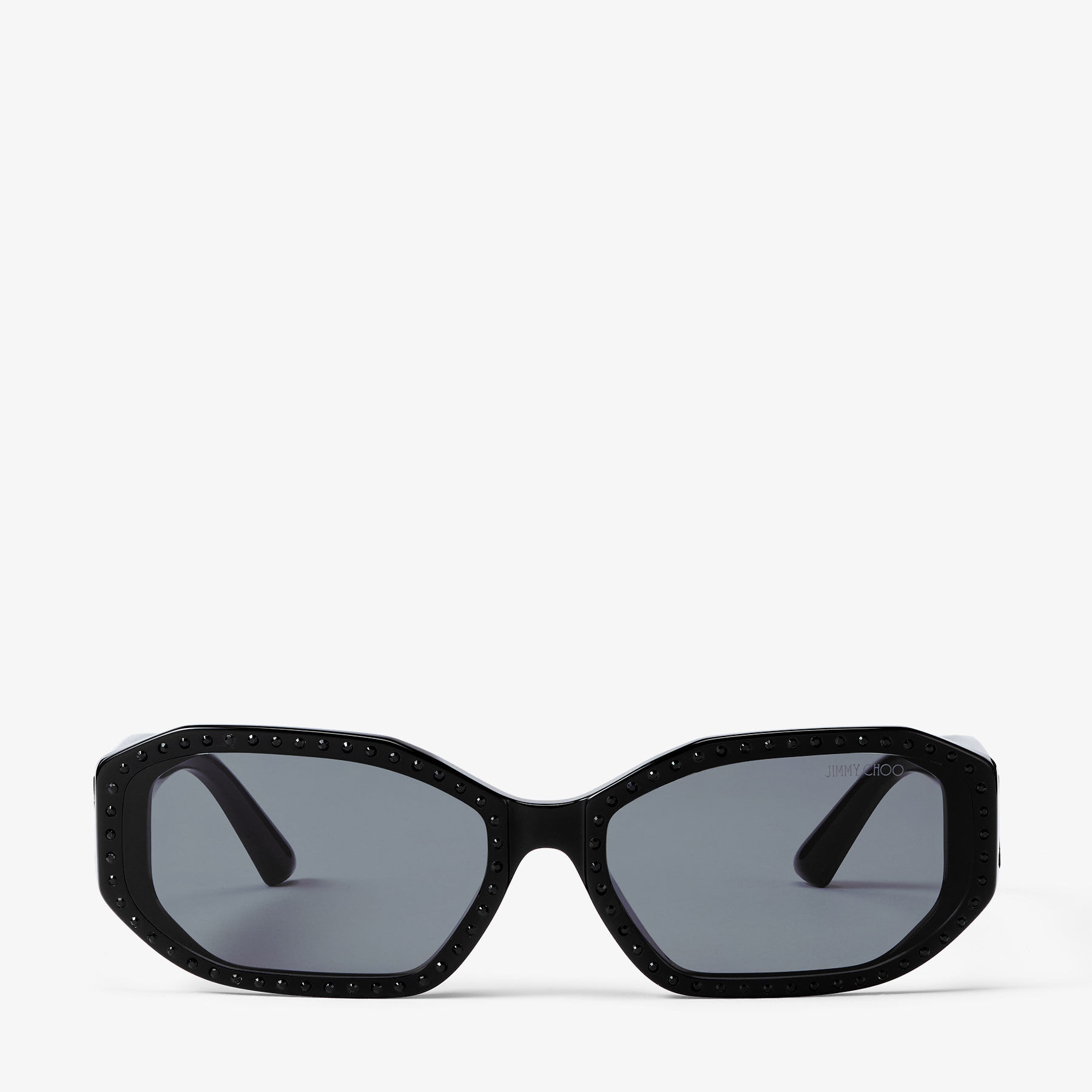 Nola | Black Oval Sunglasses | JIMMY CHOO UK