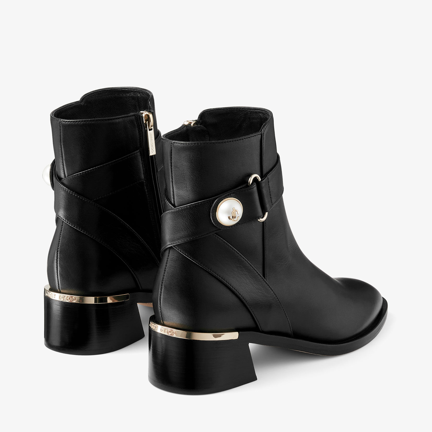 Noor 45 | Black Leather Boot | JIMMY CHOO US