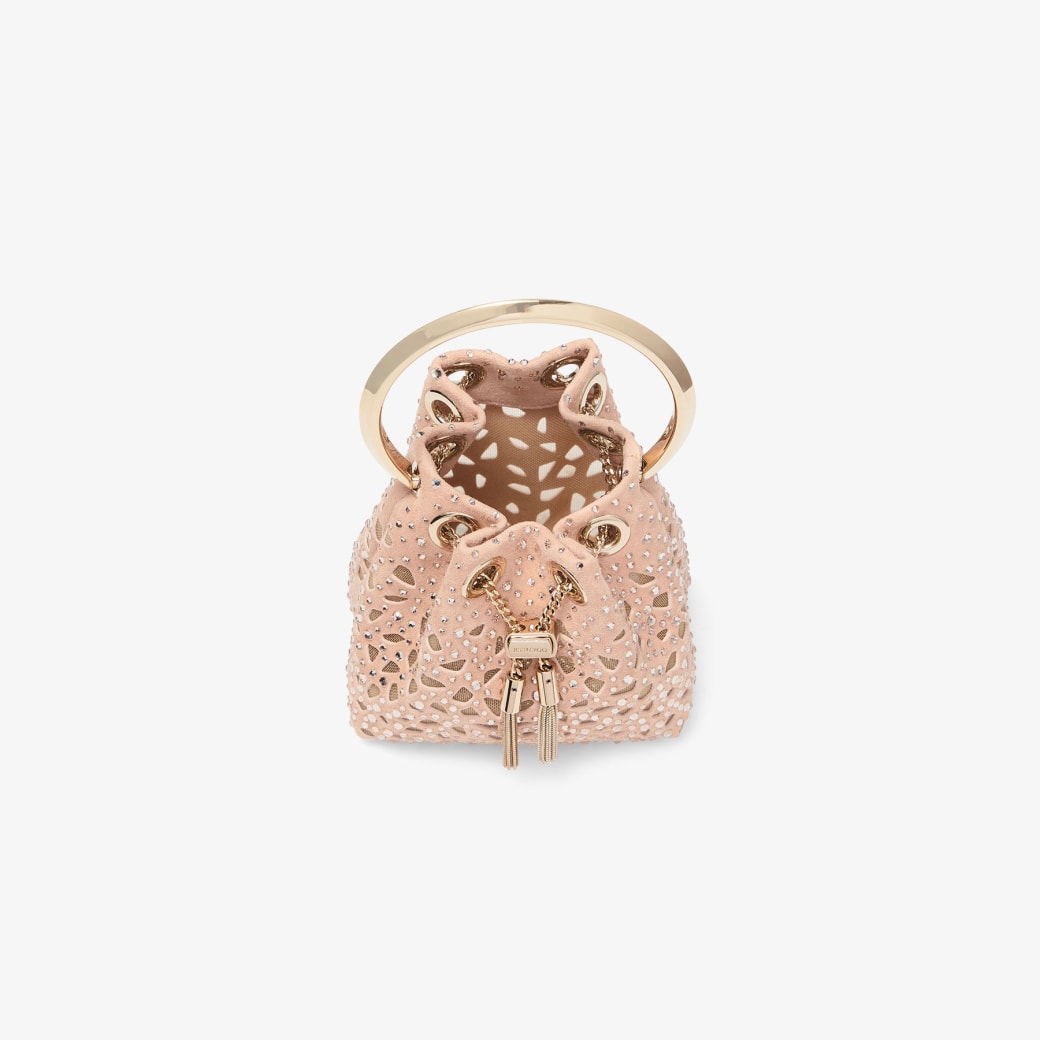 Micro Bon Bon | Macaron Suede Crystal Mini Bag | JIMMY CHOO UK