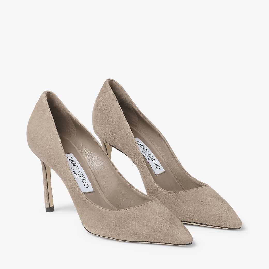 Romy 85 |Taupe Suede Pumps | JIMMY CHOO