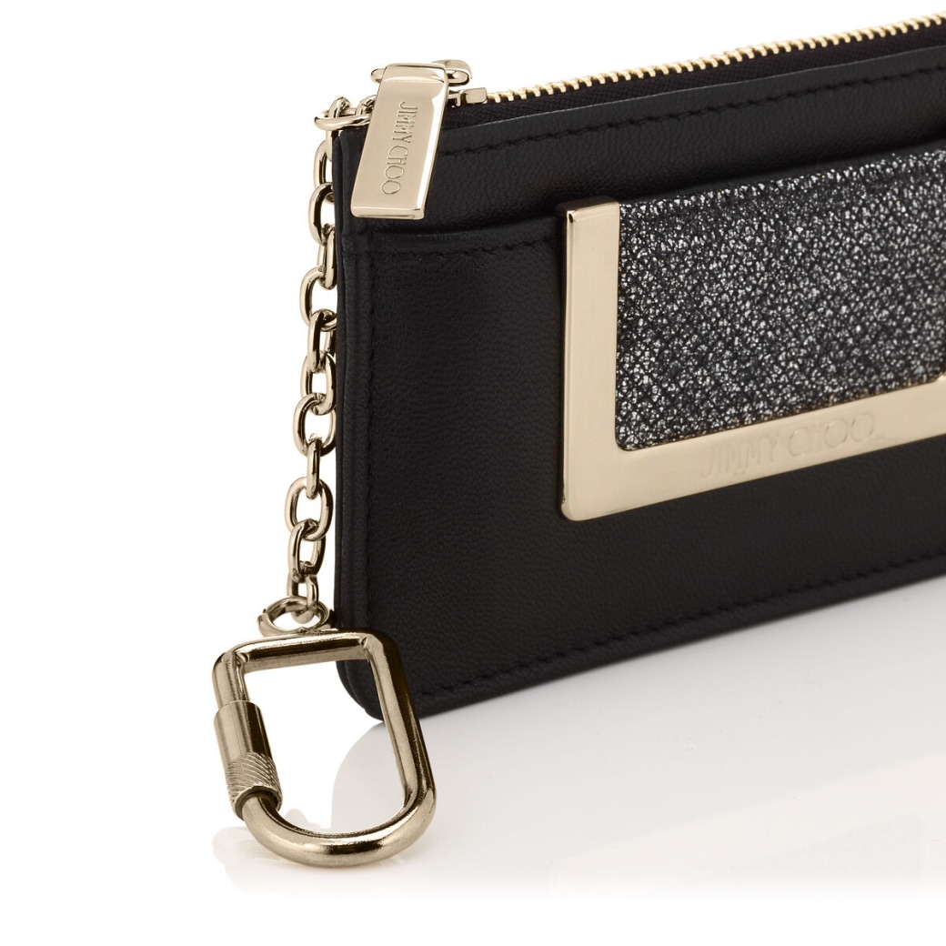 Black Nappa Leather and Lamé Glitter Key Holder | Nancy | Cruise 15 ...