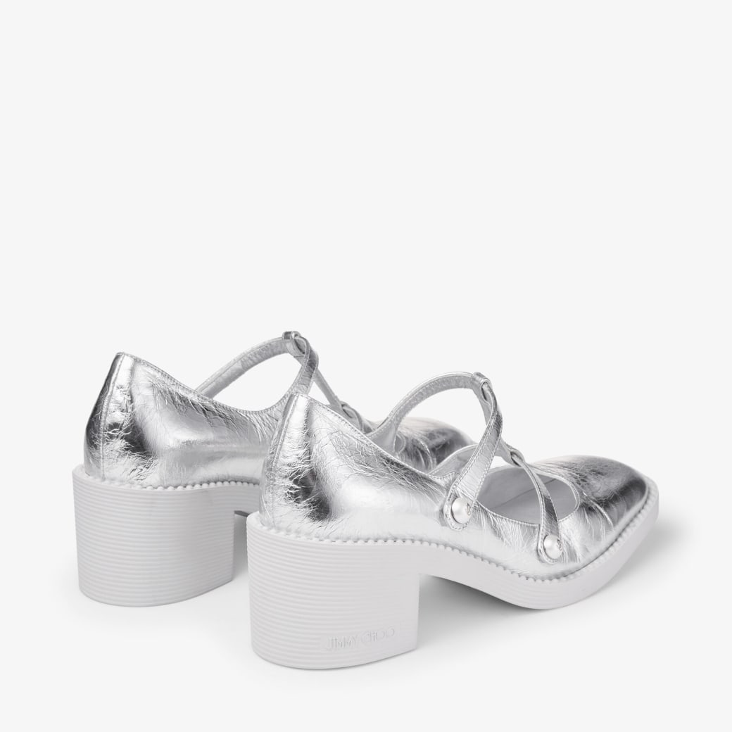 Adeline 60 | Silver Vintage Metallic Leather Pumps | JIMMY CHOO
