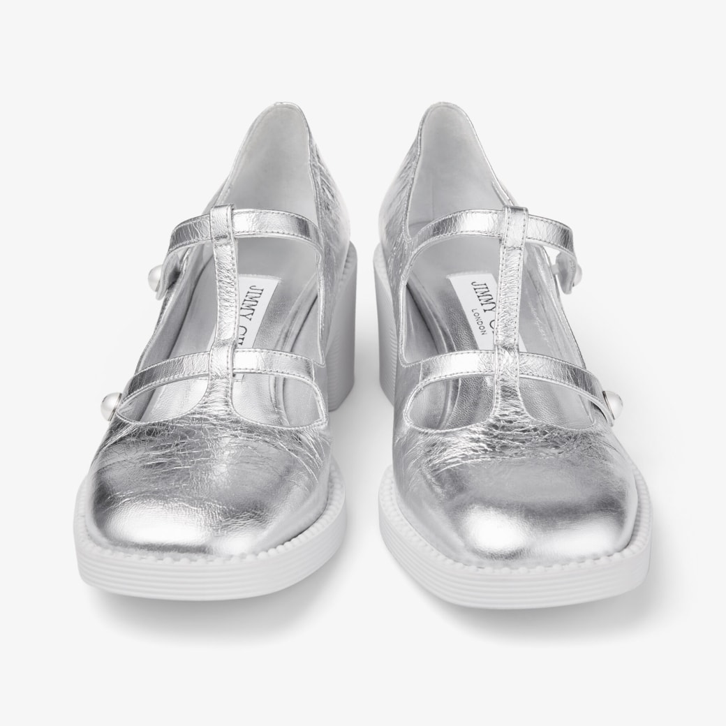 Adeline 60 | Silver Vintage Metallic Leather Pumps | JIMMY CHOO