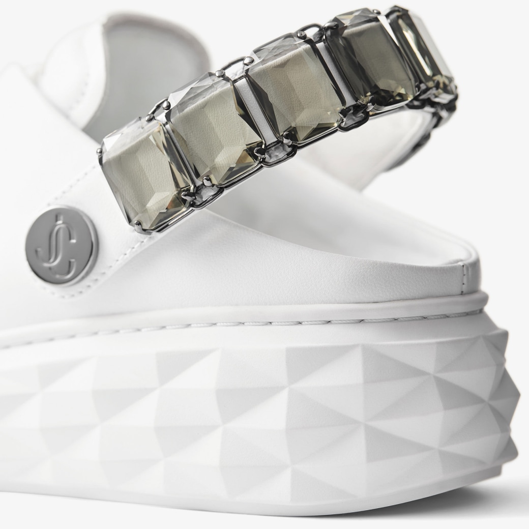 DIAMOND SLING | 화이트 나파 가죽 슬리퍼 스니커즈 | 지미추