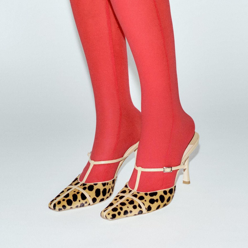 Gloria Mule 85 | Natural Cheetah Print Pony Leather Mules | JIMMY CHOO