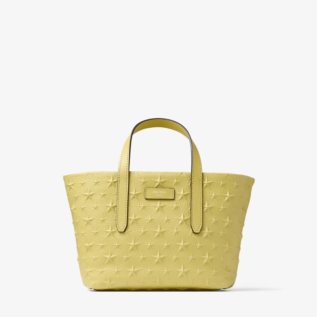 Pimlico/S Mini|Yellow Embossed Leather Tote Bag| JIMMY CHOO NZ