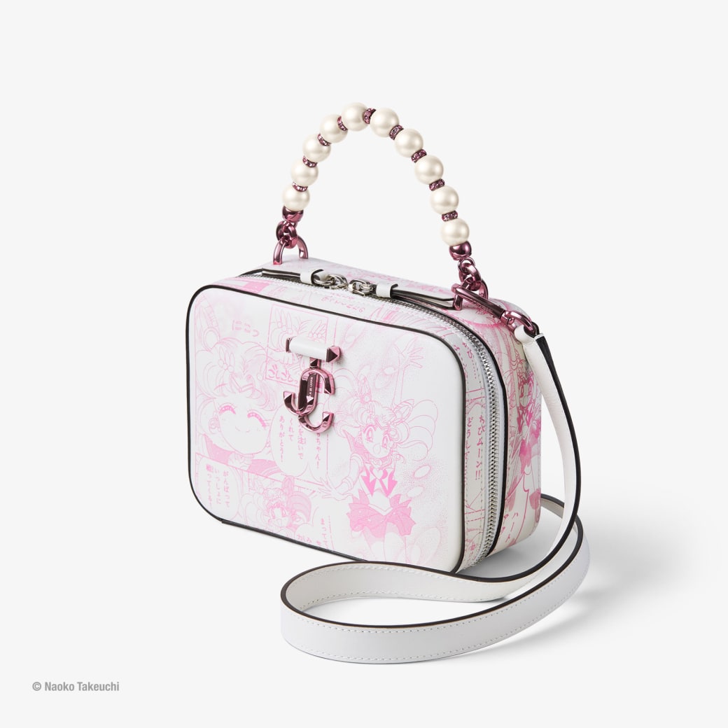 SAILOR CHIBI MOON AVENUE VANITY BAG | 베이비 핑크 가죽 탑 핸들 | 지미추