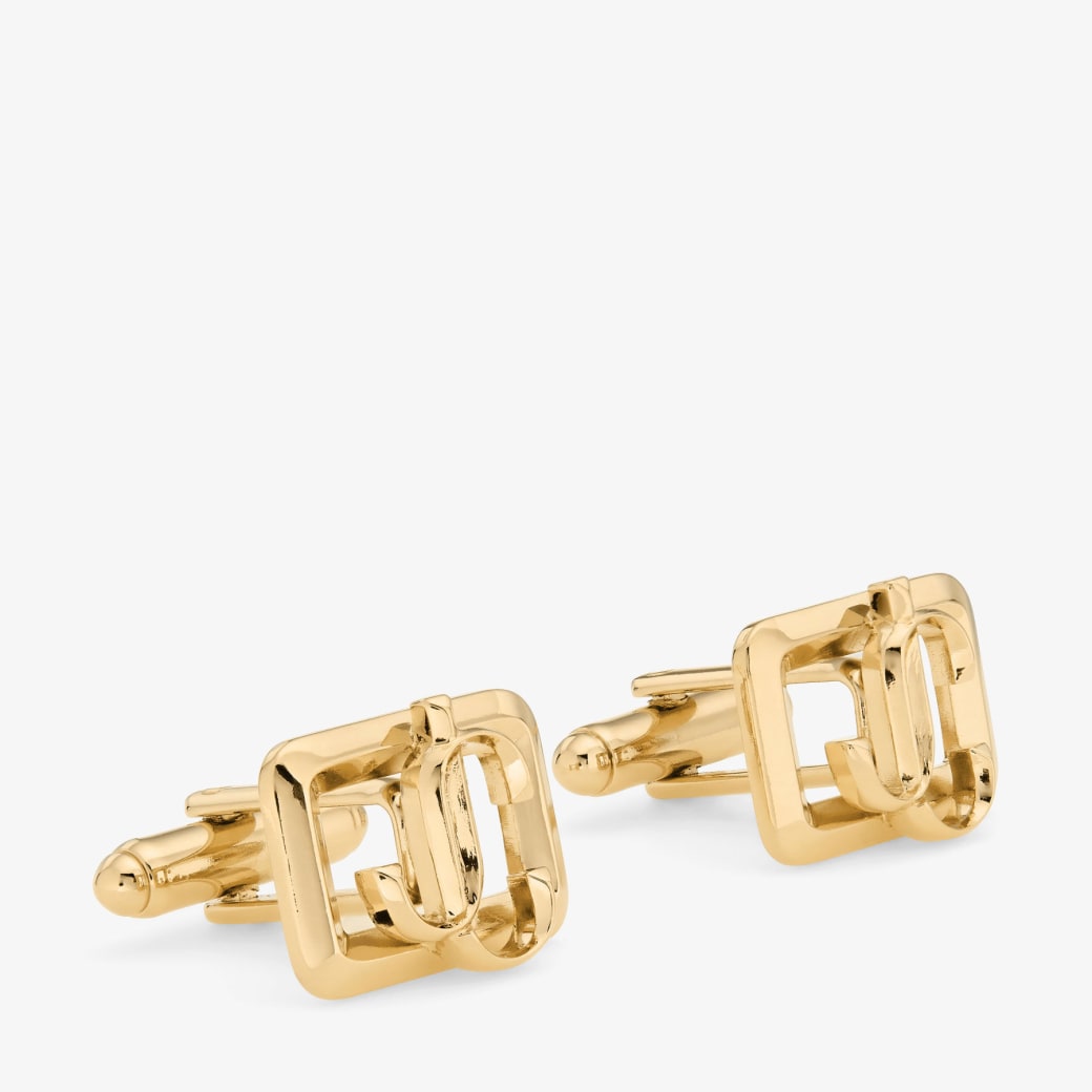 Square JC Cufflink | Gold-Finish Square Cufflink | JIMMY CHOO
