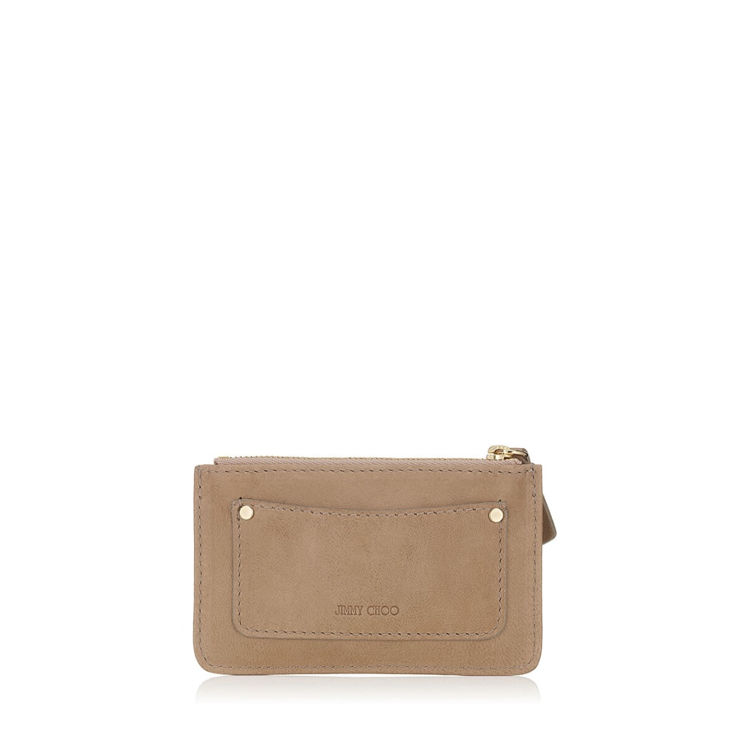Buff Leather Designer Key Holder with Gold Stars | Nancy | JIMMY CHOO