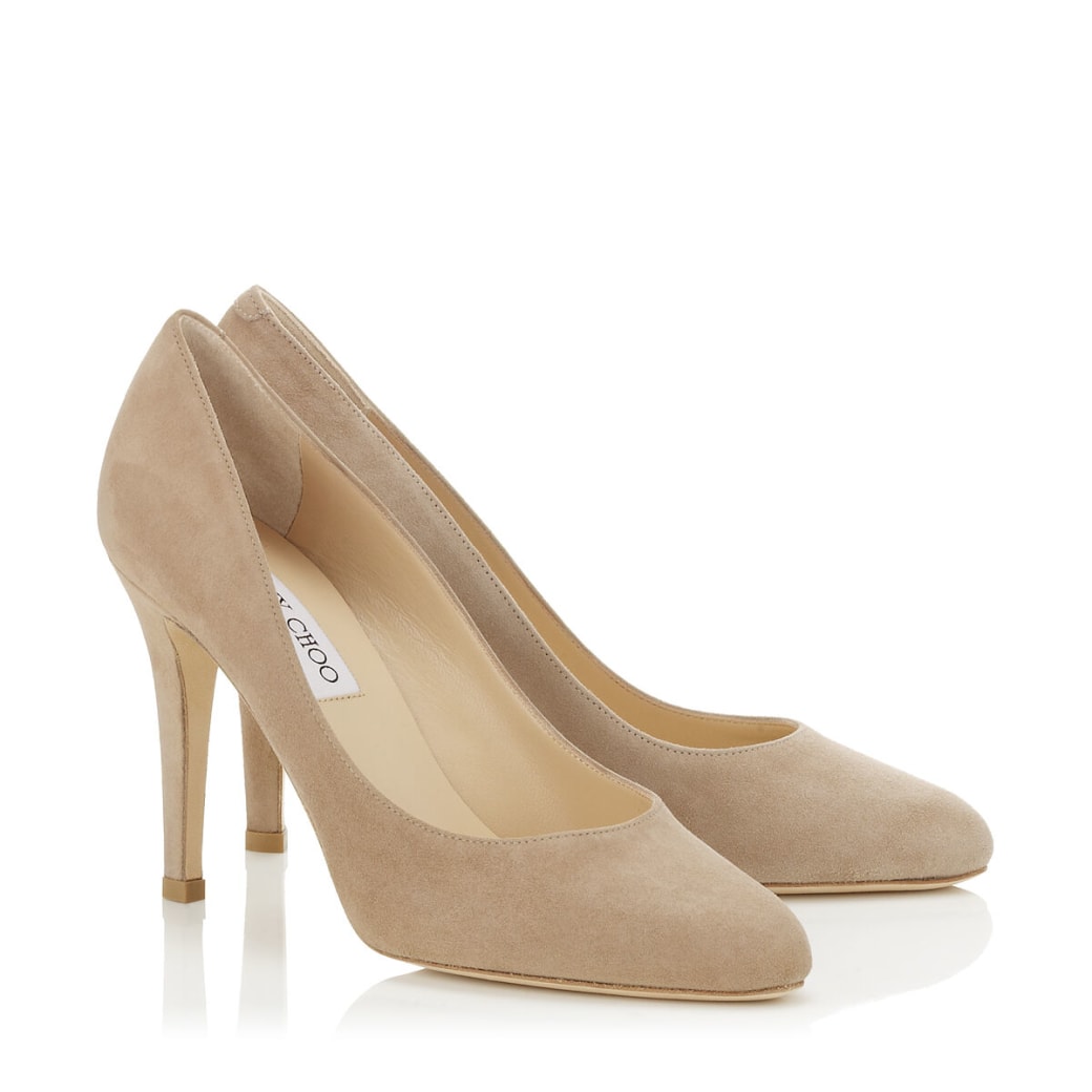 Nude Suede Round Toe Pumps | Round Toe Shoes | Vikki | JIMMY CHOO
