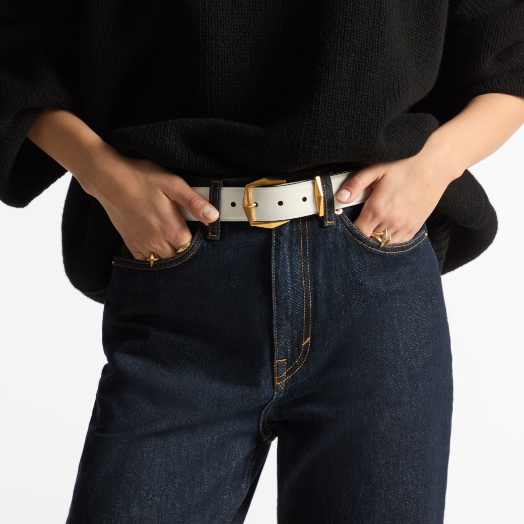 Diamond | Latte Leather Diamond Belt | JIMMY CHOO CA