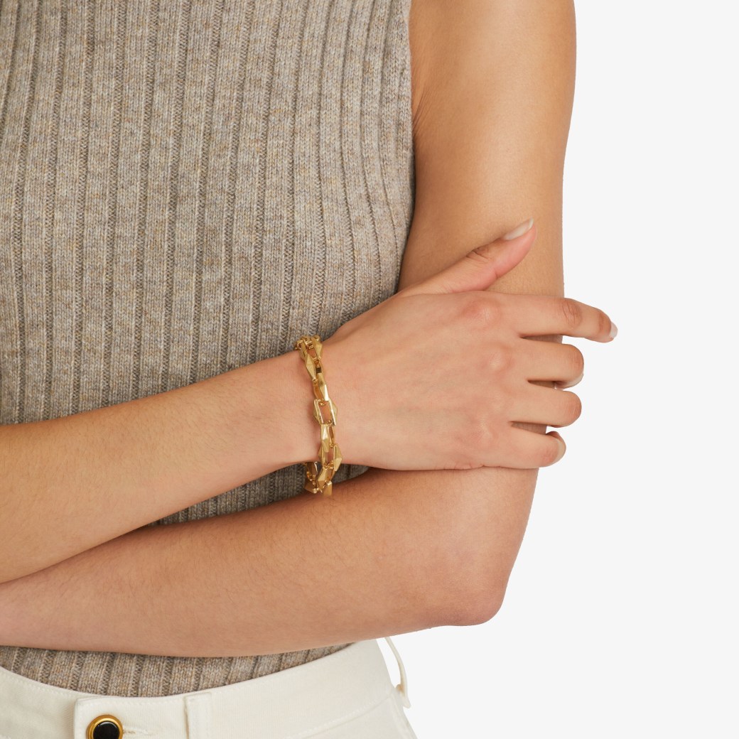 Gold-Finish Diamond Chain Bracelet | Diamond | Jewellery Collection ...