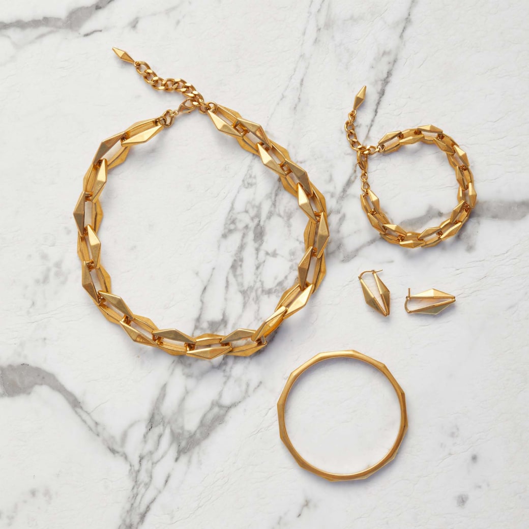 Gold-Finish Diamond Chain Necklace | Diamond | Jewellery Collection ...