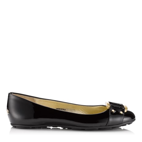Black Leather Ballerinas | Designer Flat Shoes | Morse | JIMMY CHOO