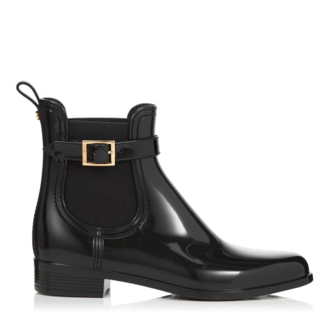 Black PVC Rain Boots | Designer Ankle Boots | JIMMY CHOO