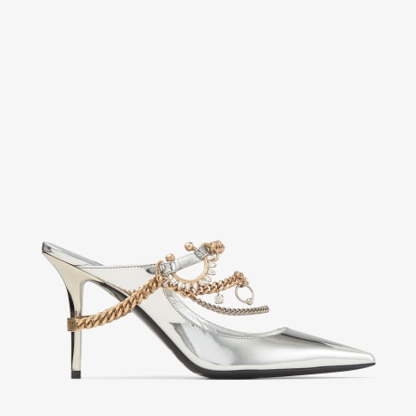 JIMMY CHOO / JEAN PAUL GAULTIER BING | Silver Liquid Metal Leather ...