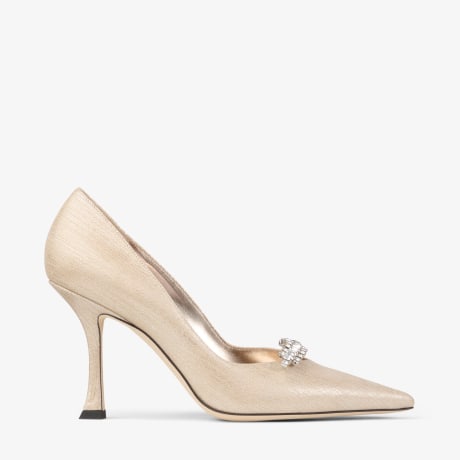 Belinda Pump 90 | Soft Gold Metallic Leather Pump | JIMMY CHOO