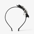 Crystal Bow Headband | Ice Blue Metal and Satin Headband with Satin and ...