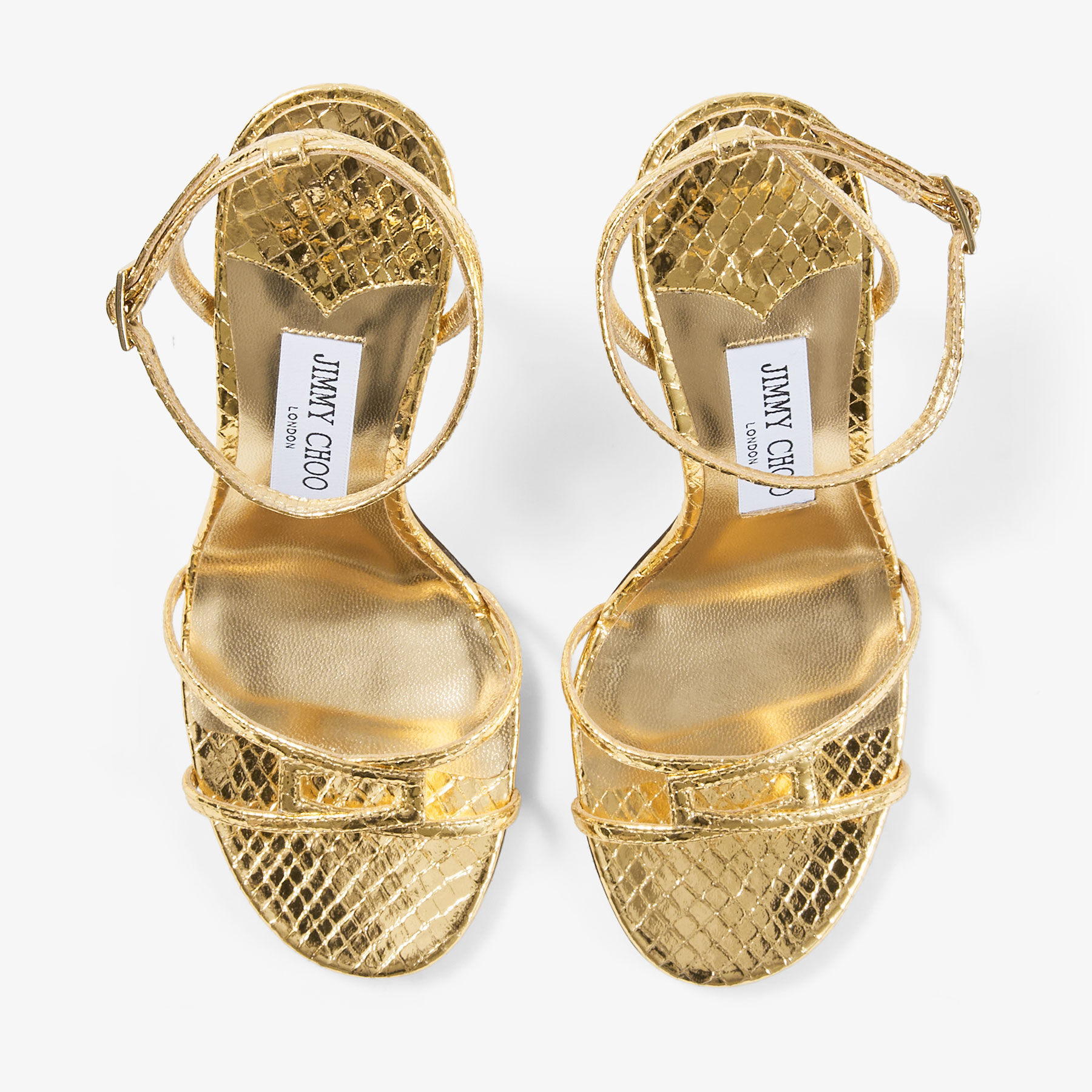 Leo 100 |Gold Candy Wrap Leather Sandal | JIMMY CHOO