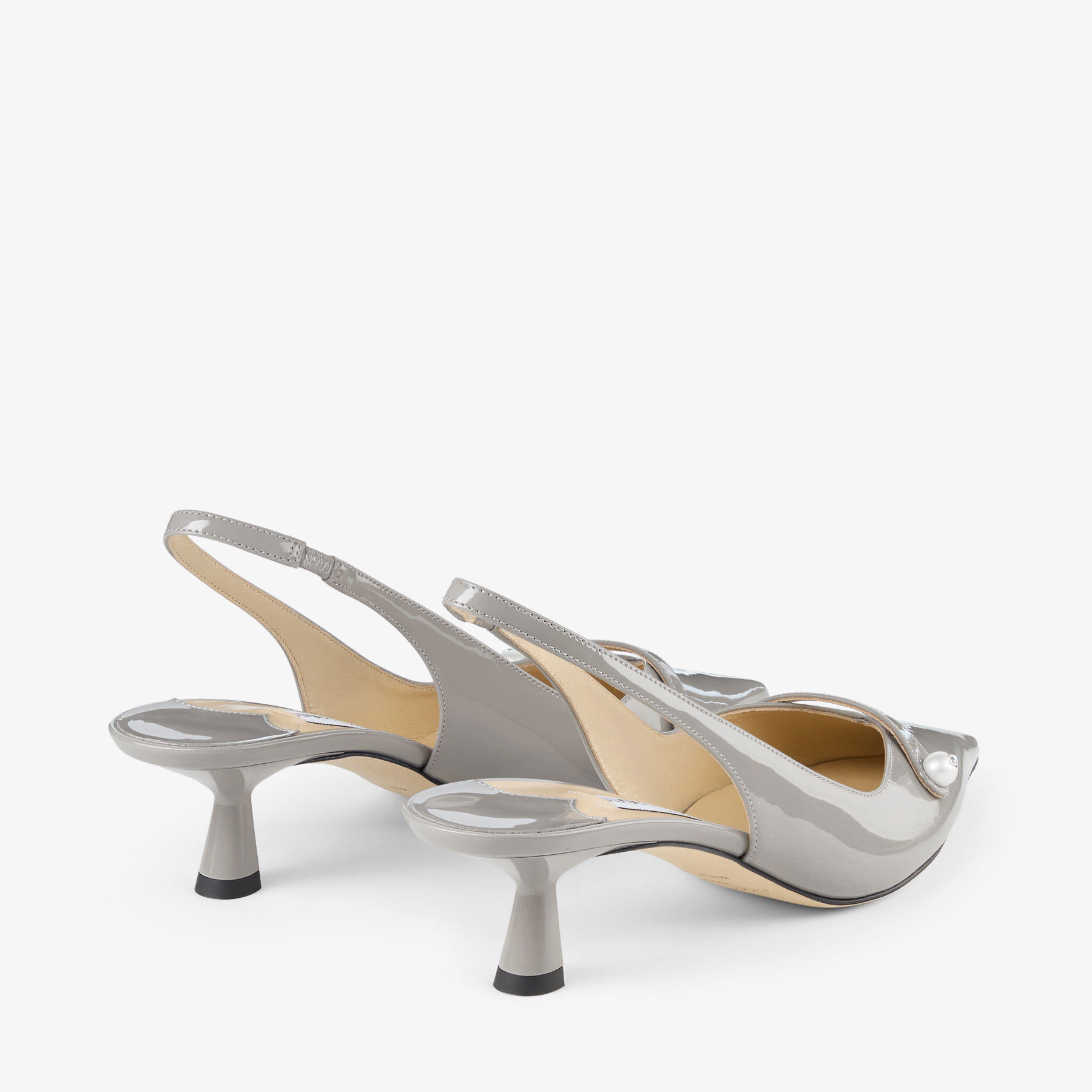 Amita 45 | Dove Patent Leather Slingbacks | JIMMY CHOO