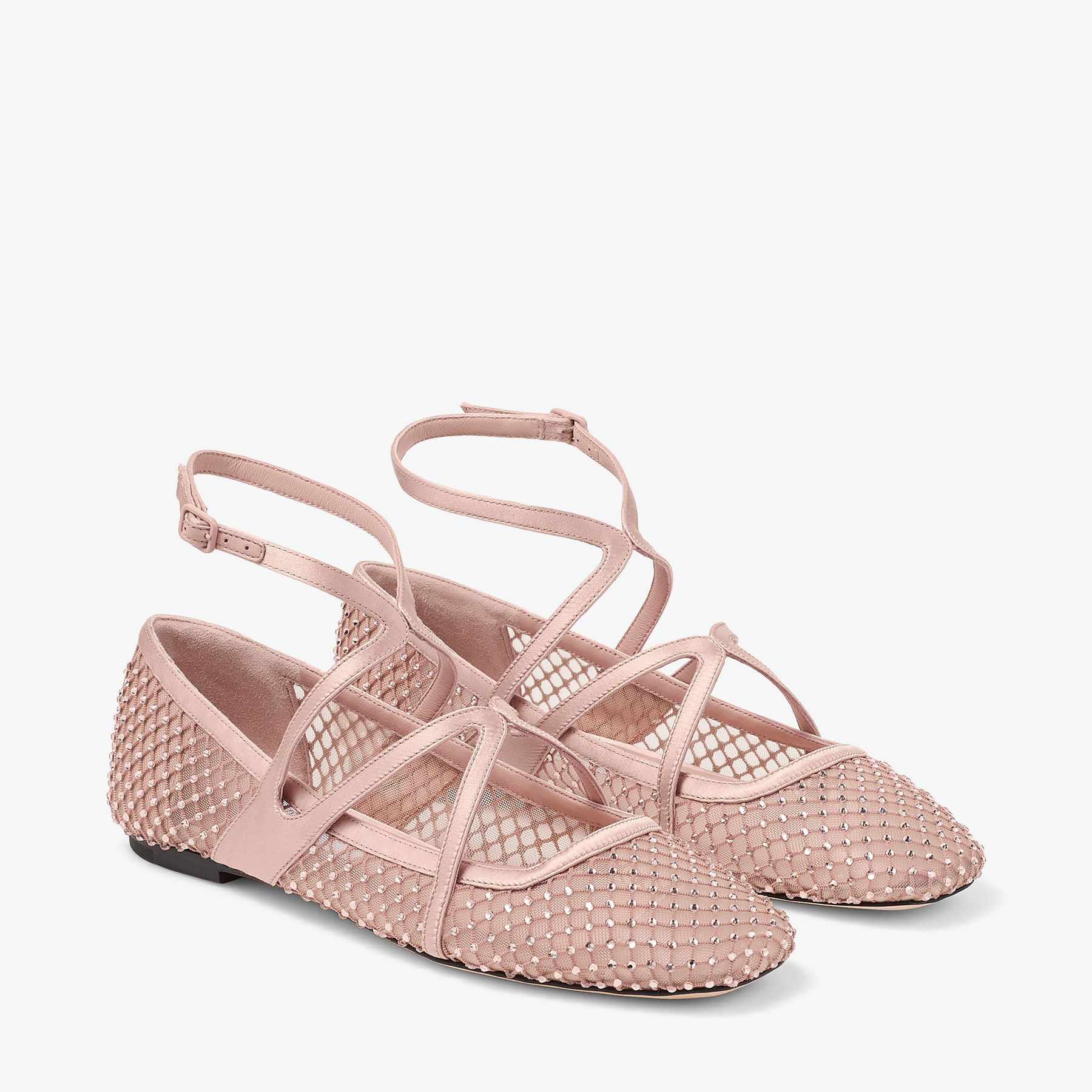 Astoria Flat | Macaron Satin Crystal Flats | JIMMY CHOO