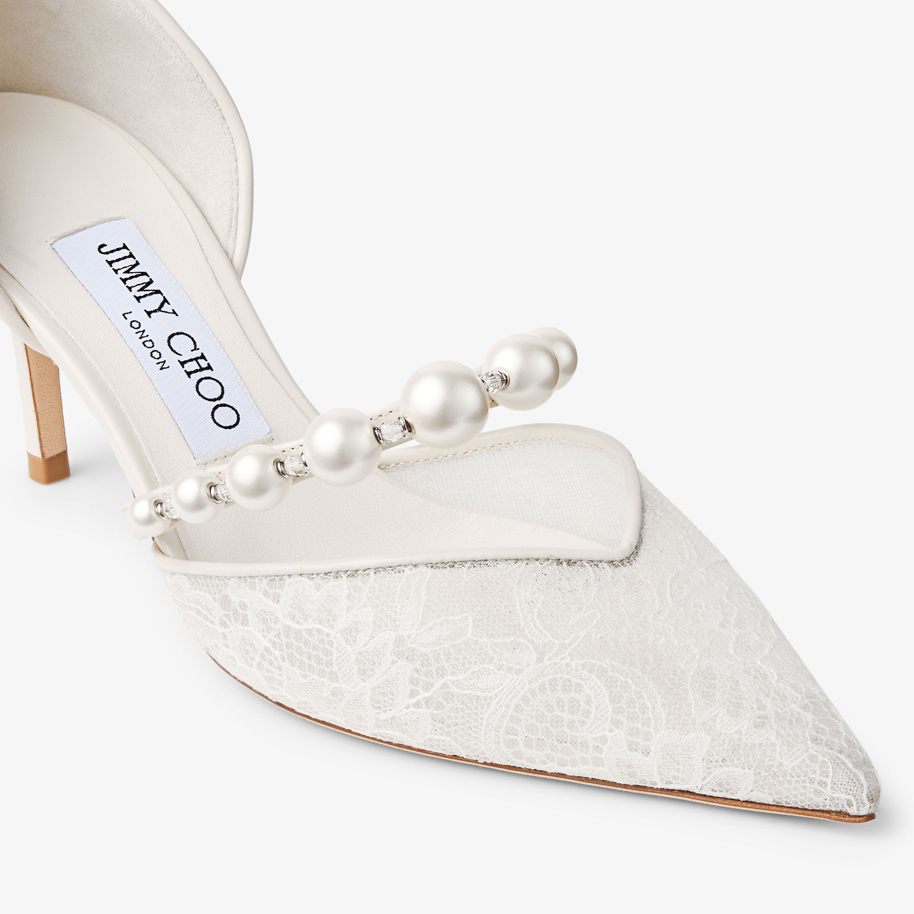 Aurelie 65 | Ivory Jimmy Choo Lace Pumps with Pearl Embellishment ...