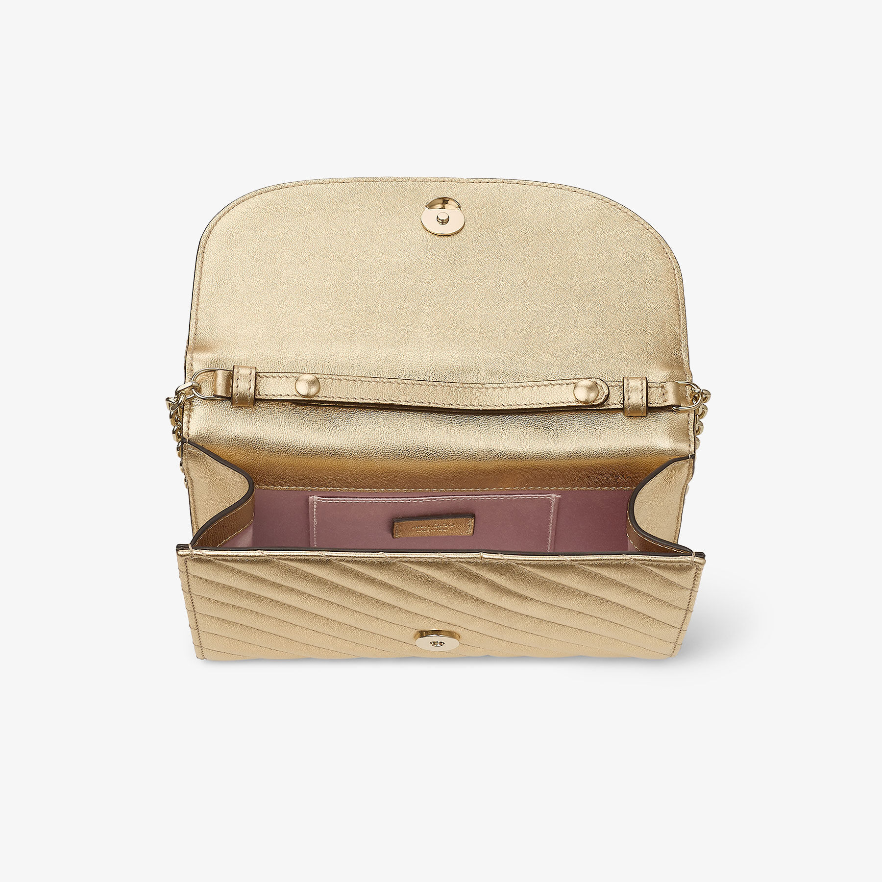 Avenue Curve Clutch |Shiny Gold Quilted Metallic Leather Clutch with ...