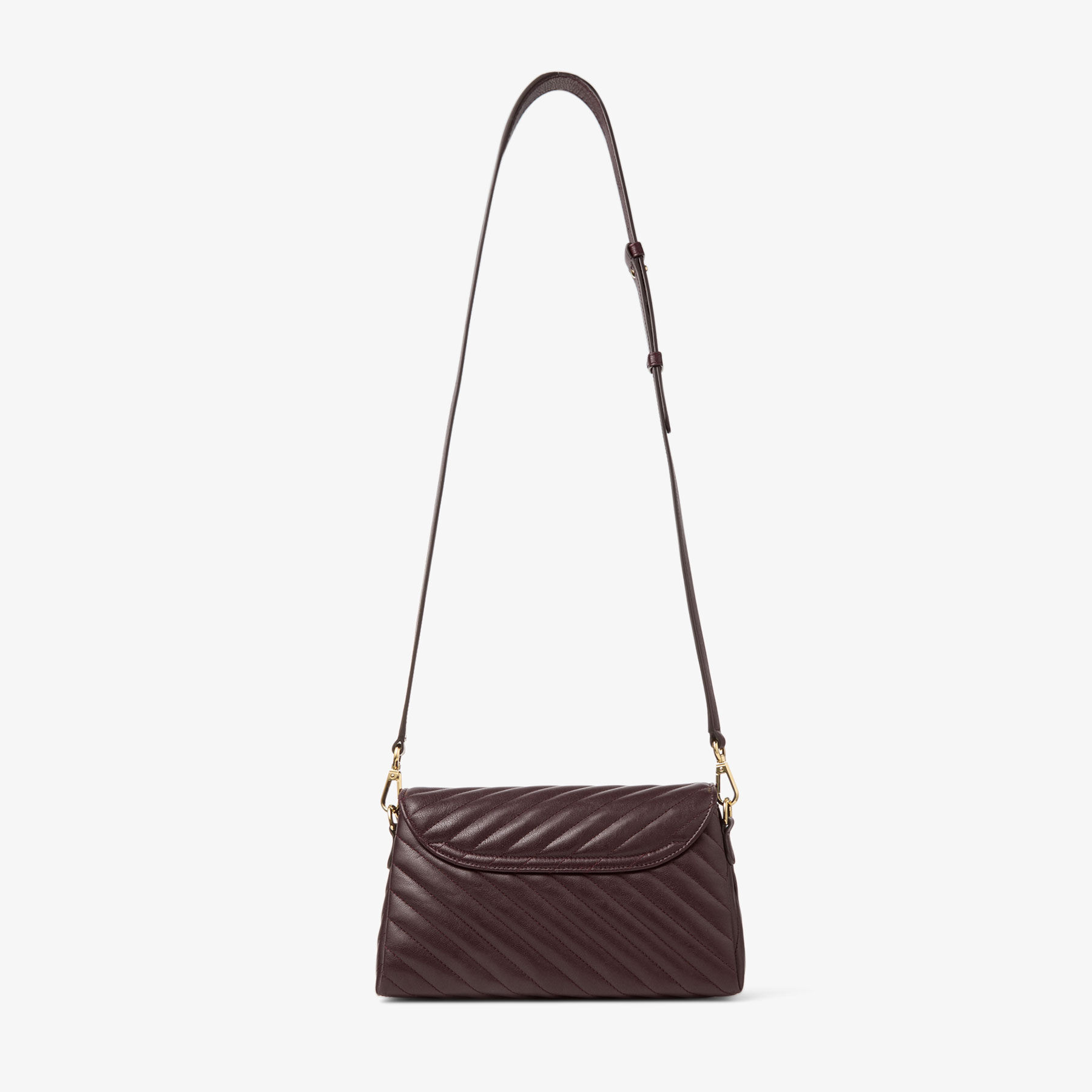 Curve Top Handle | Deep Merlot Quilted Biker Leather Crossbody Bag with ...