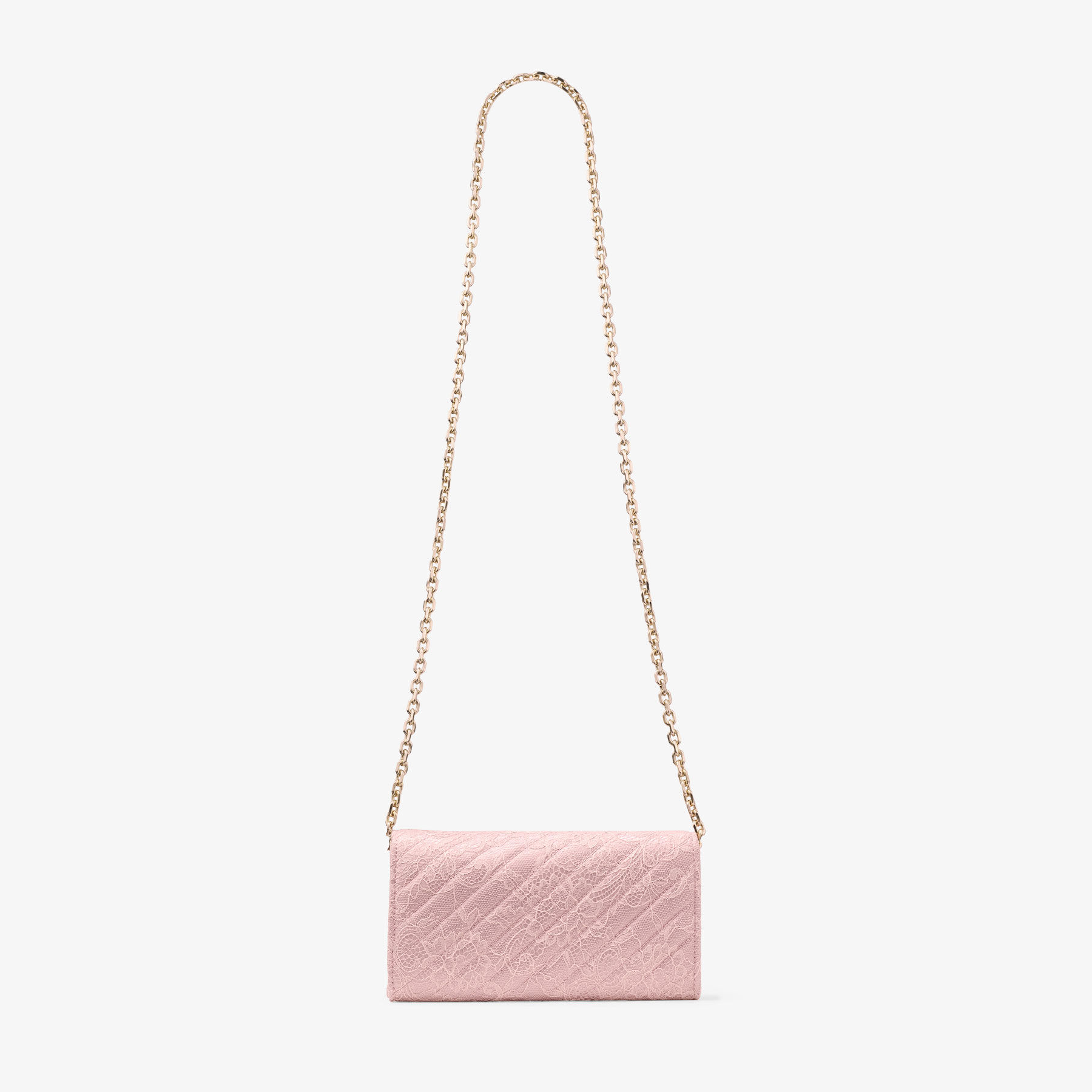 Curve Wallet With Chain | Rose Quilted Jimmy Choo Lace Wallet Chain ...