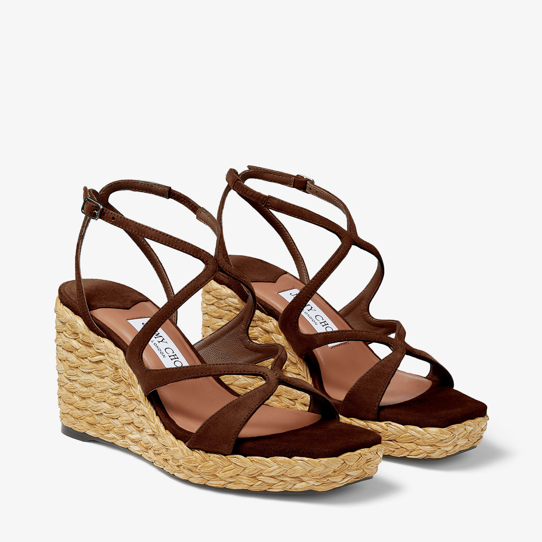 Ayla 85|Coffee Suede Wedge| JIMMY CHOO