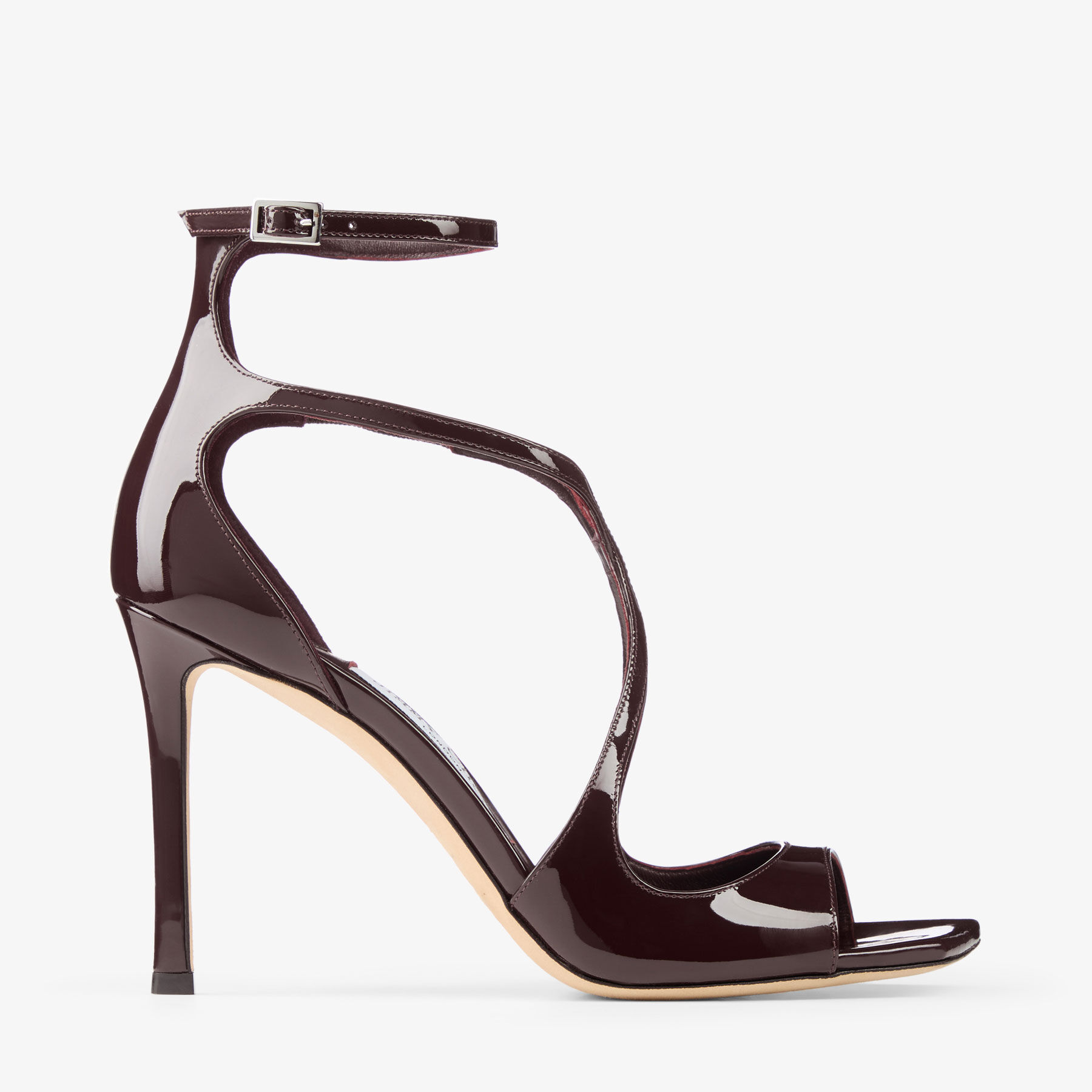 Azia 95 | Deep Merlot Patent Leather Sandals | JIMMY CHOO UK