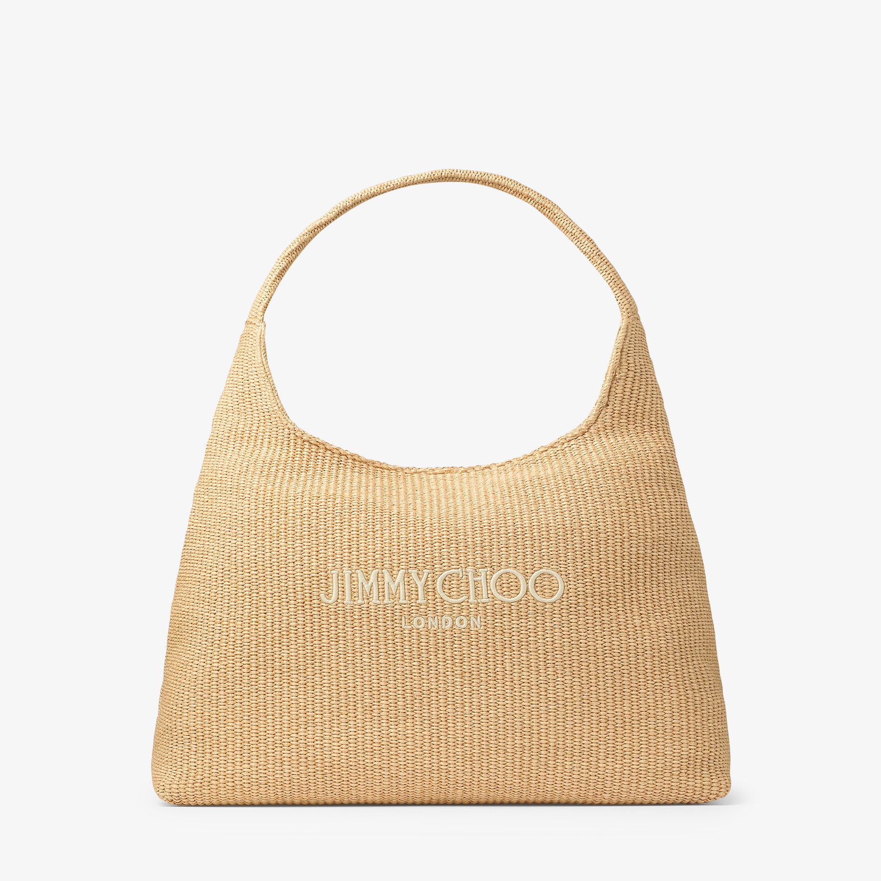 Beach Diamond Hobo L | Natural Raffia Shoulder Bag | JIMMY CHOO