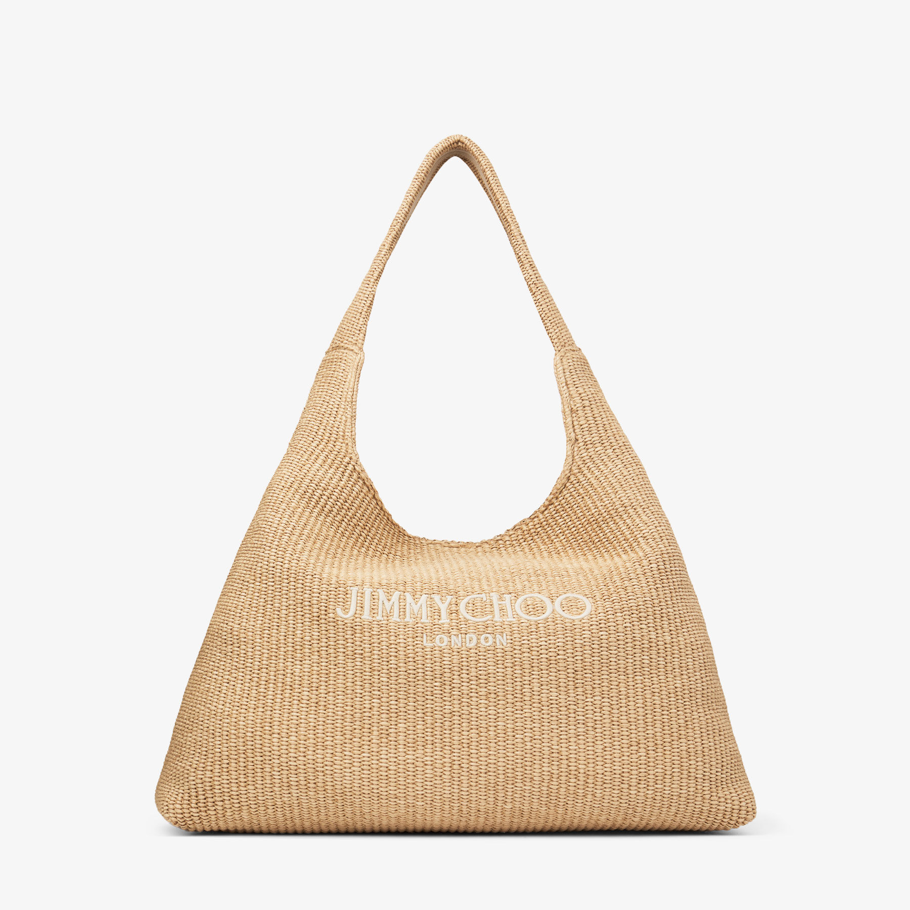 Beach Diamond Hobo L | Natural Raffia Shoulder Bag | JIMMY CHOO