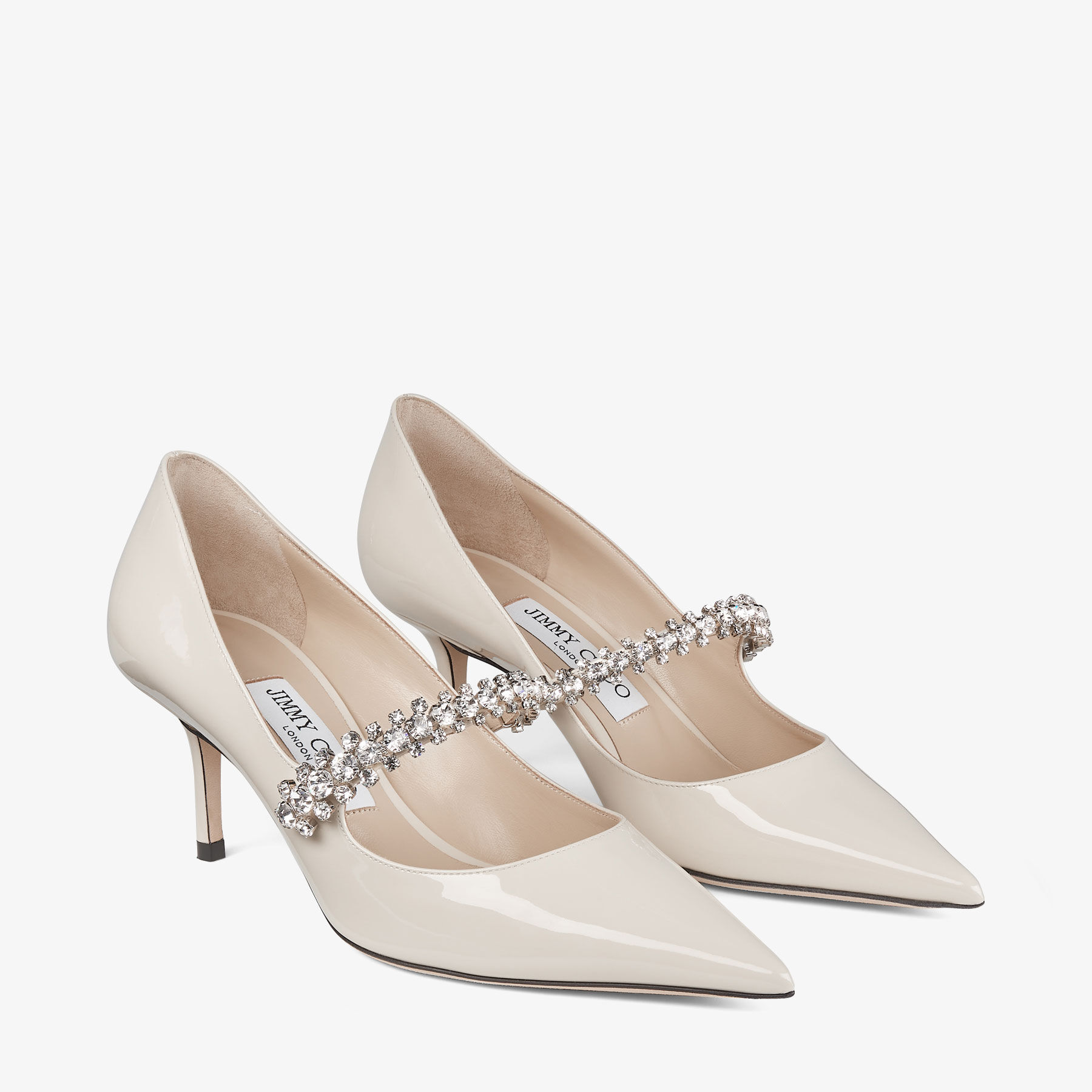 Bing Pump 65 | Linen Patent Leather Pumps with Crystals | JIMMY CHOO