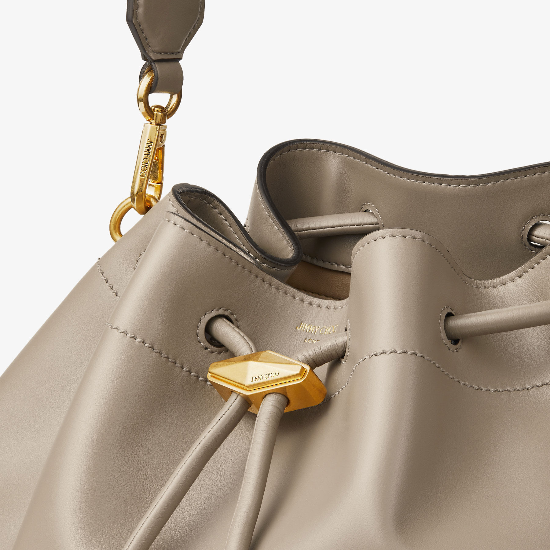 Cinch M | Taupe Leather Handbag| JIMMY CHOO