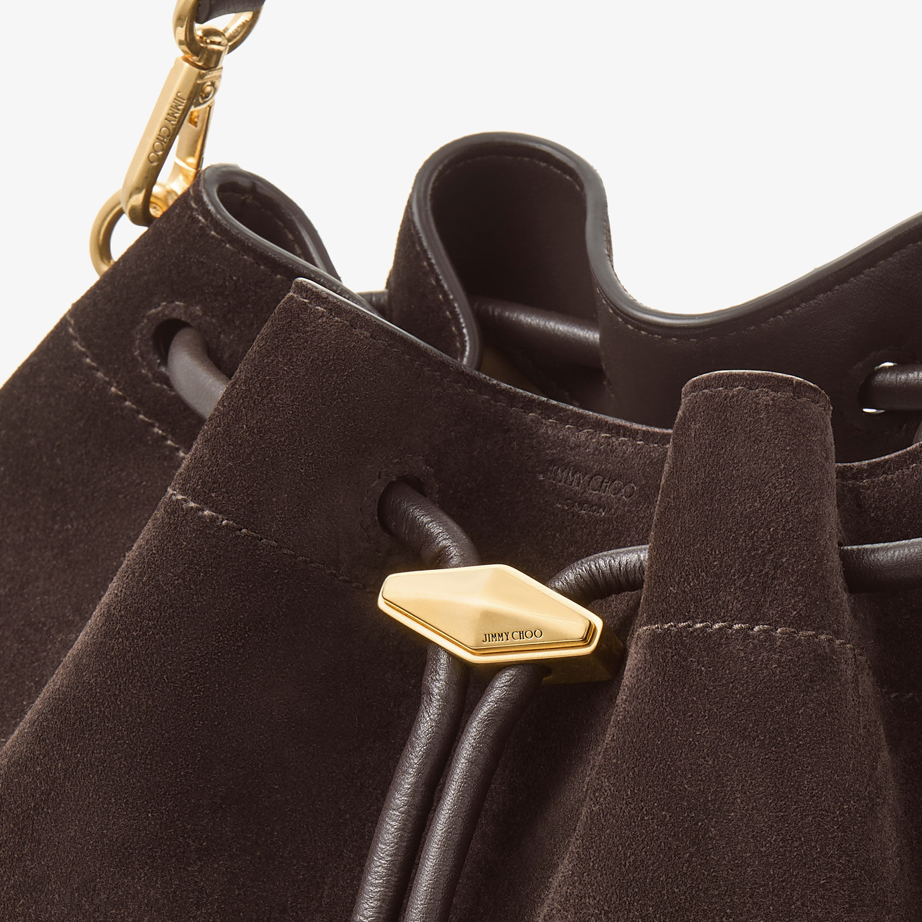 Cinch M | Coffee Suede Shoulder Bag | JIMMY CHOO