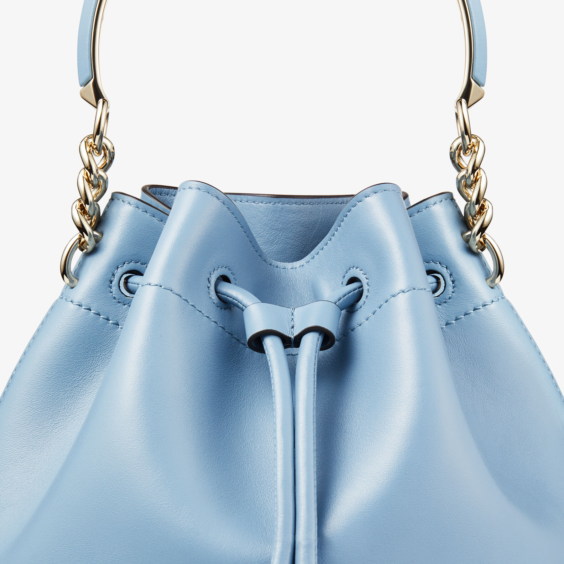Bon Bon Bucket | Smoky Blue Soft Shiny Smooth Calf Leather Bucket Bag ...