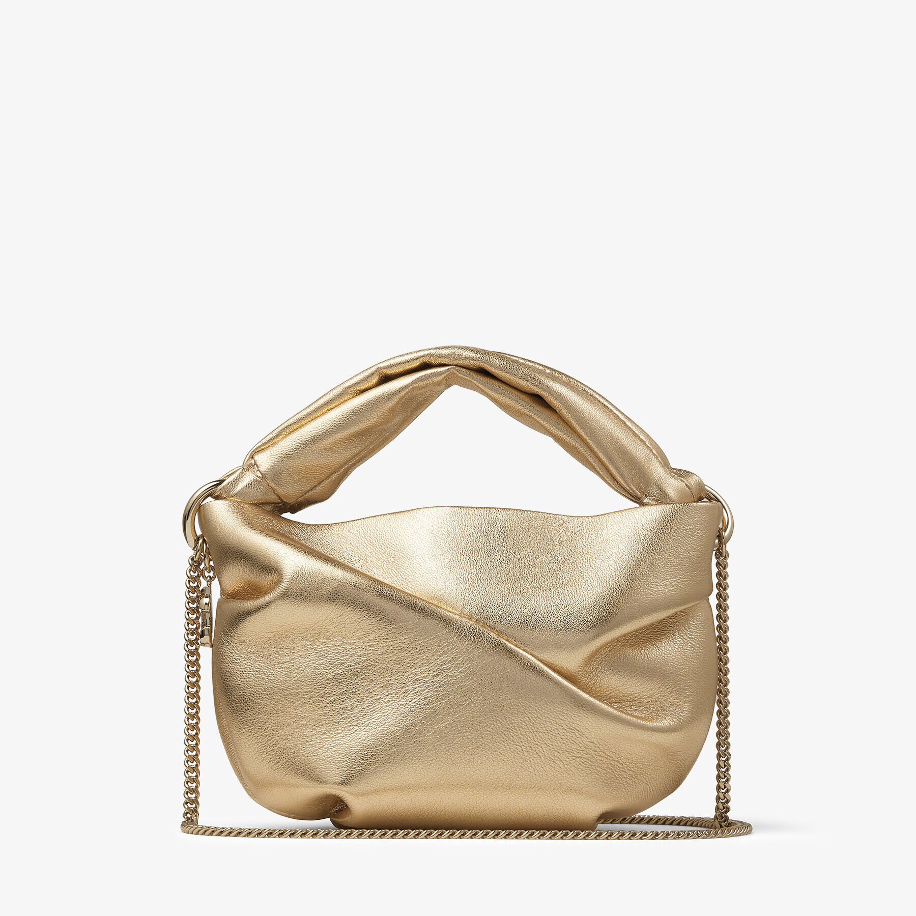 Gold Metallic Nappa Bag with Twisted Handle | BONNY | Summer 2022 ...