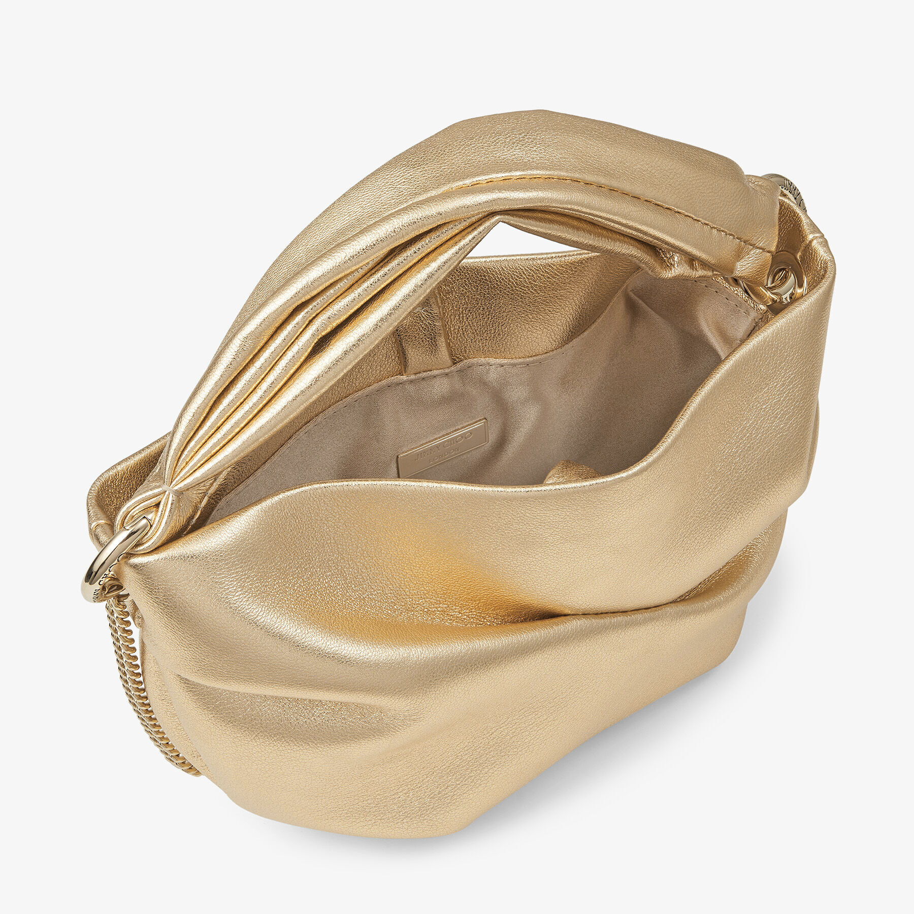 Gold Metallic Nappa Bag with Twisted Handle | BONNY | Summer 2022 ...