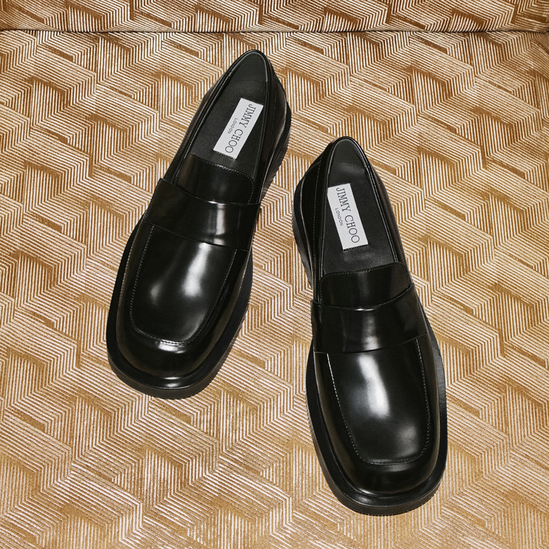 Buff Loafer | Black Box Calf Leather Loafers | JIMMY CHOO