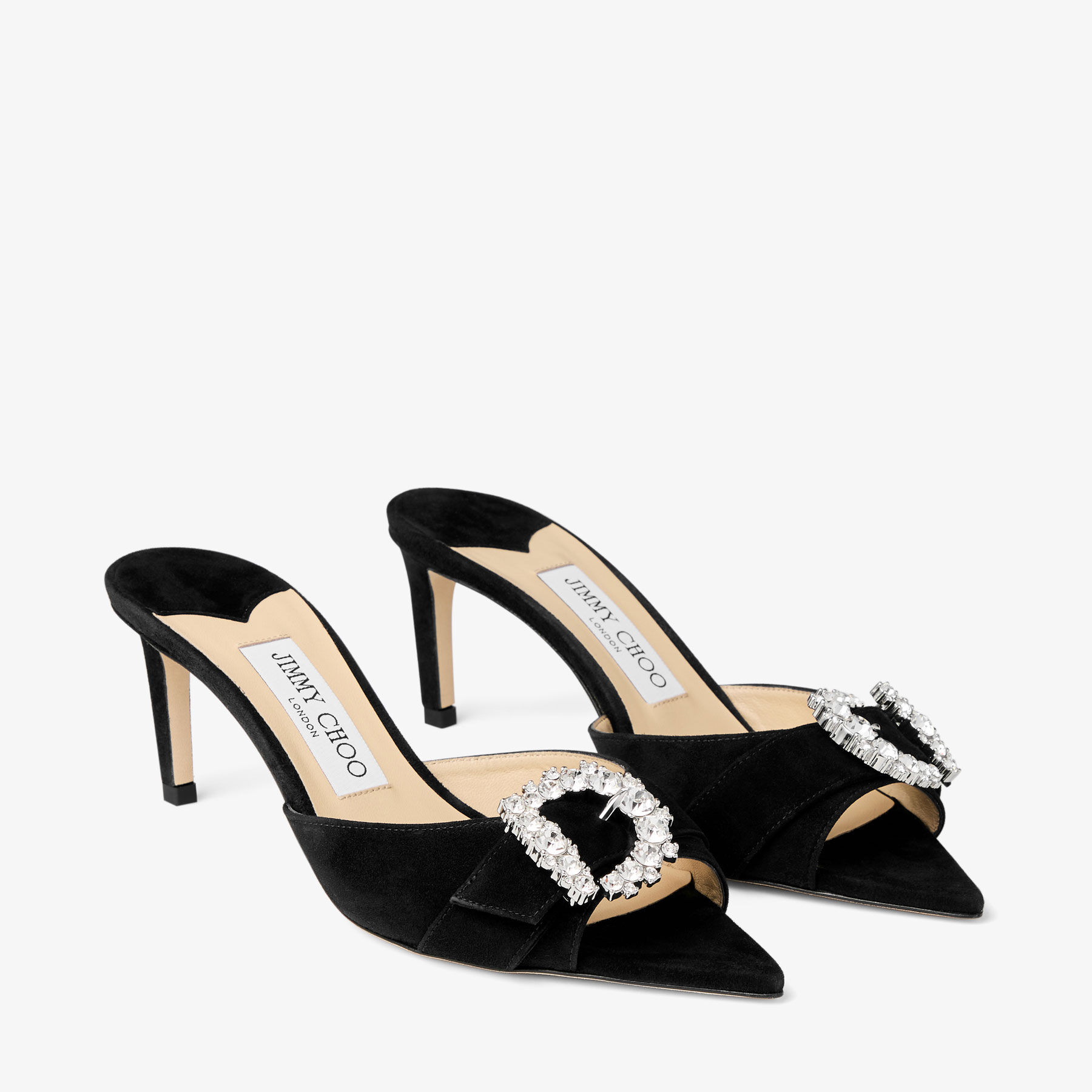 Caia Mule 65 |Black Suede Mules | JIMMY CHOO
