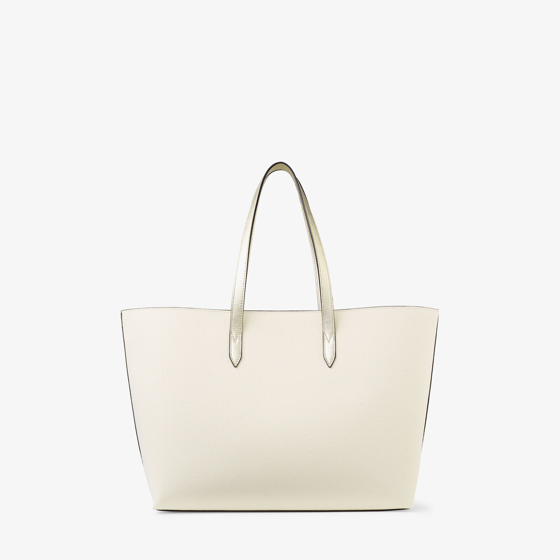 Canvas Logo Tote |Ecru Canvas Tote Bag | JIMMY CHOO