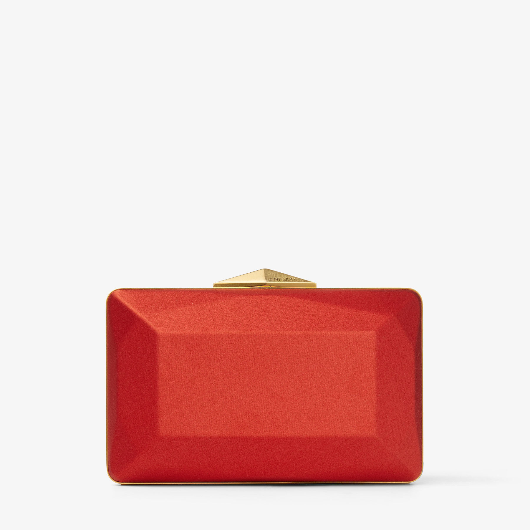 Diamond Box Clutch | Fuchsia and Paprika Satin Box Clutch Bag | JIMMY CHOO