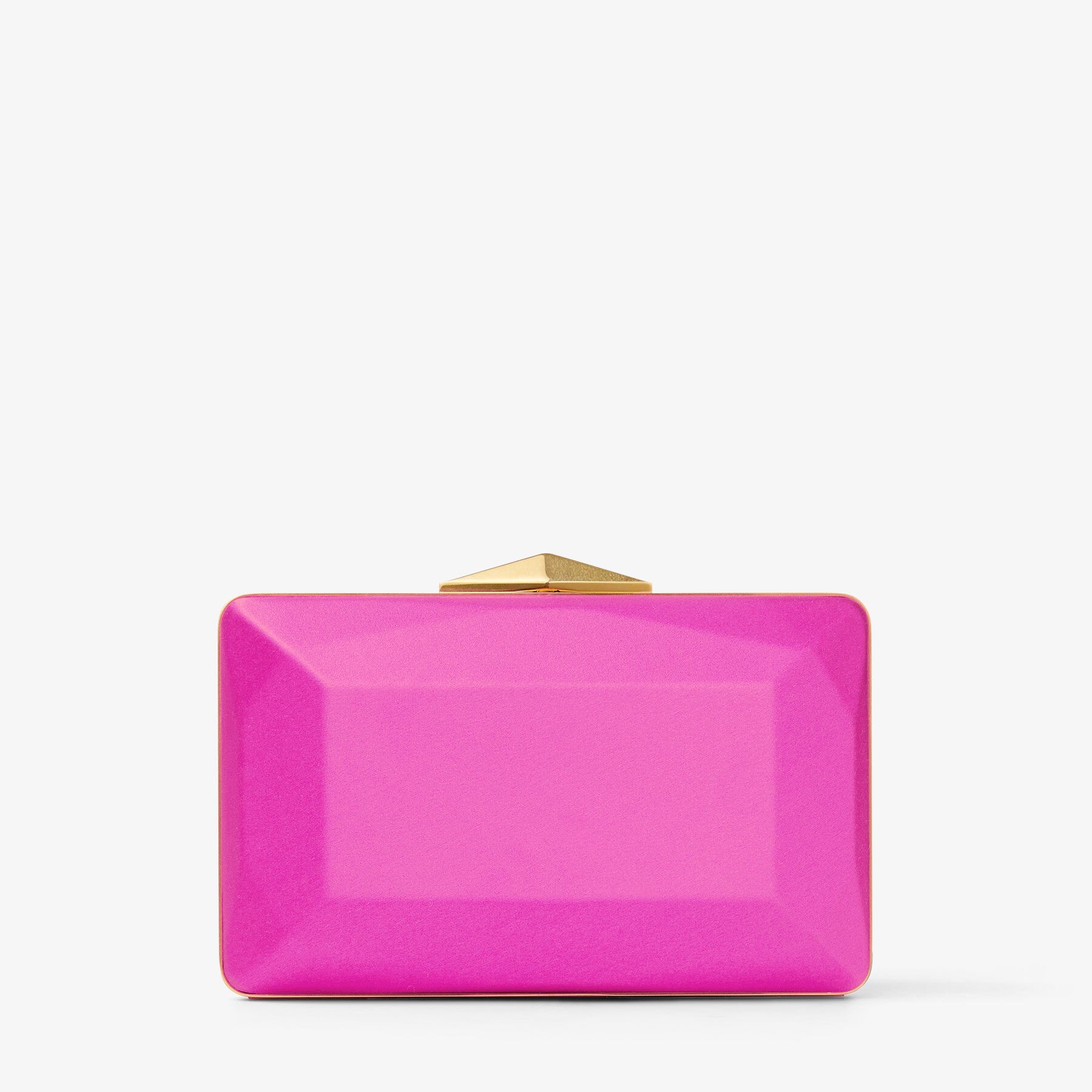 Diamond Box Clutch | Fuchsia and Paprika Satin Box Clutch Bag | JIMMY CHOO